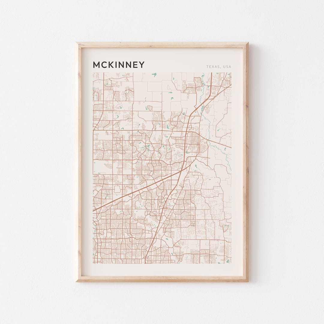 Mckinney Map Poster, Mckinney Print, Mckinney Poster, Mckinney Wall Art ...