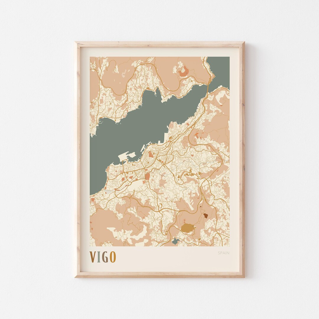 Vigo Map Poster, Vigo Print, Vigo Poster, Vigo Wall Art, Spain, Travel ...
