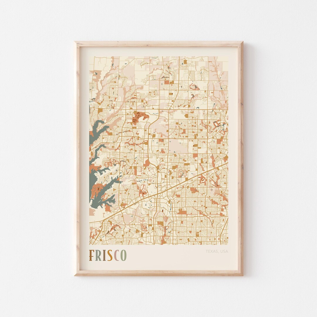 Frisco Map Poster, Frisco Print, Frisco Poster, Frisco Wall Art, Texas ...
