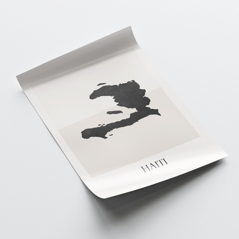 Haiti Map Poster, Haiti Print, Haiti Map Print Minimalist Boho Wall Art ...
