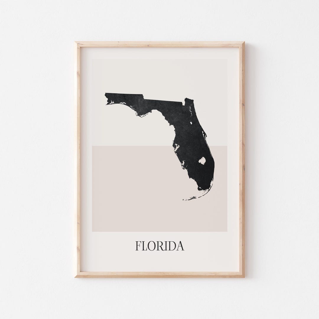 Florida Map Poster, Florida Print, Florida Map Print Minimalist Boho ...
