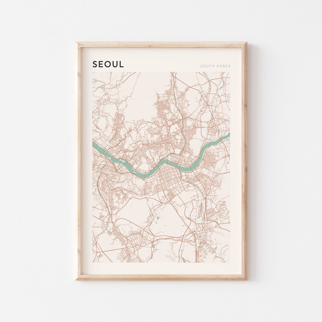 Seoul Map Poster, Seoul Wall Art, Seoul City Map, Map of Seoul, Seoul ...
