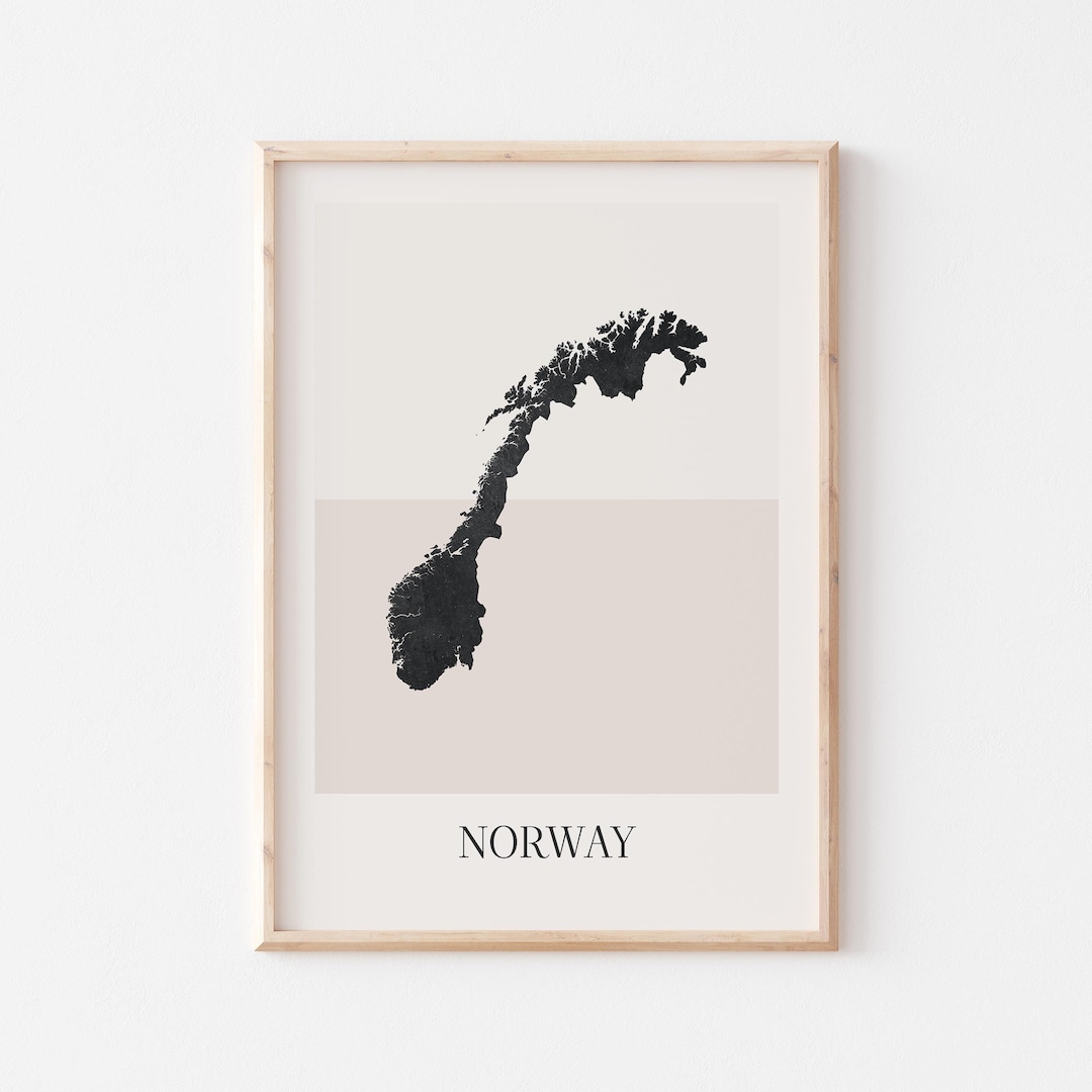 Norway Map Poster, Norway Print, Norway Map Print Minimalist Boho Wall ...