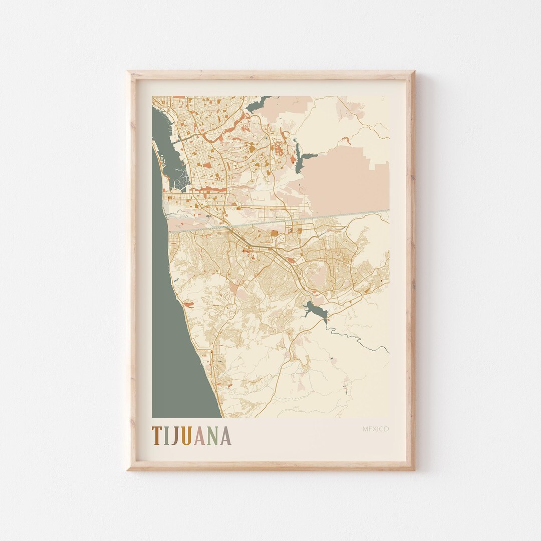 Tijuana Map Poster, Tijuana Print, Tijuana Poster, Tijuana Wall Art ...