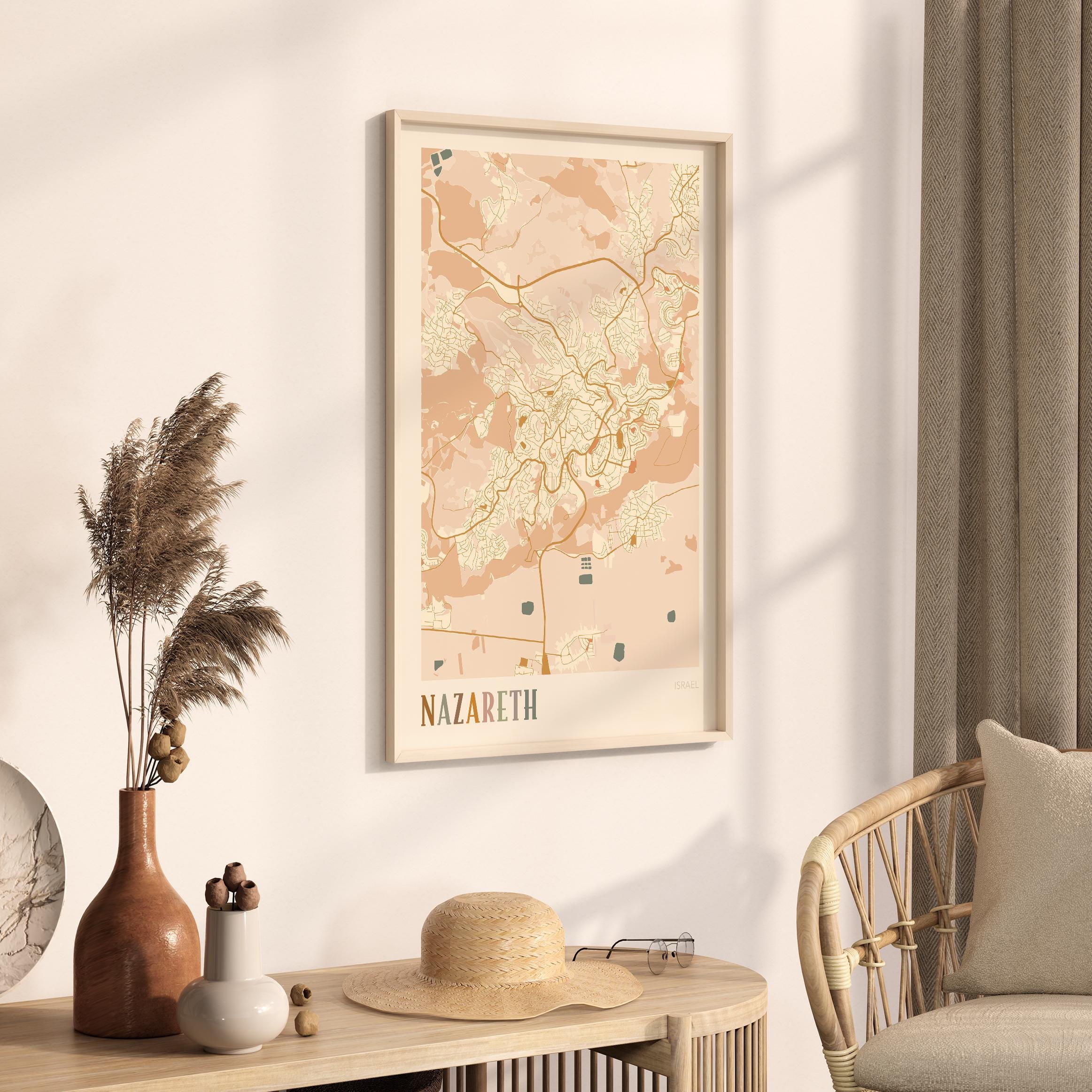 Nazareth Map Poster, Nazareth Print, Nazareth Poster, Nazareth Wall Art ...