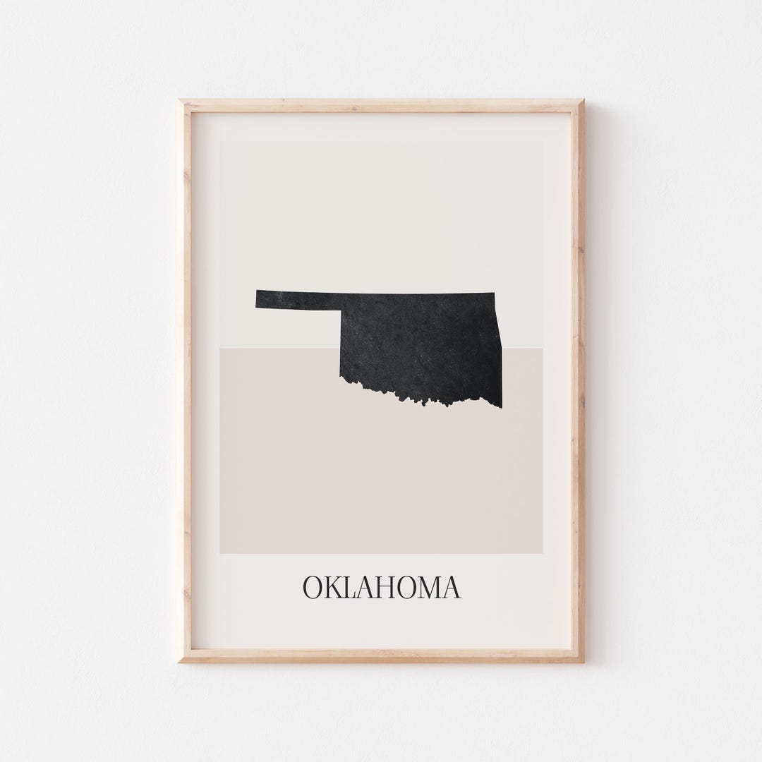 Oklahoma Map Poster, Oklahoma Print, Oklahoma Map Print Minimalist Boho ...