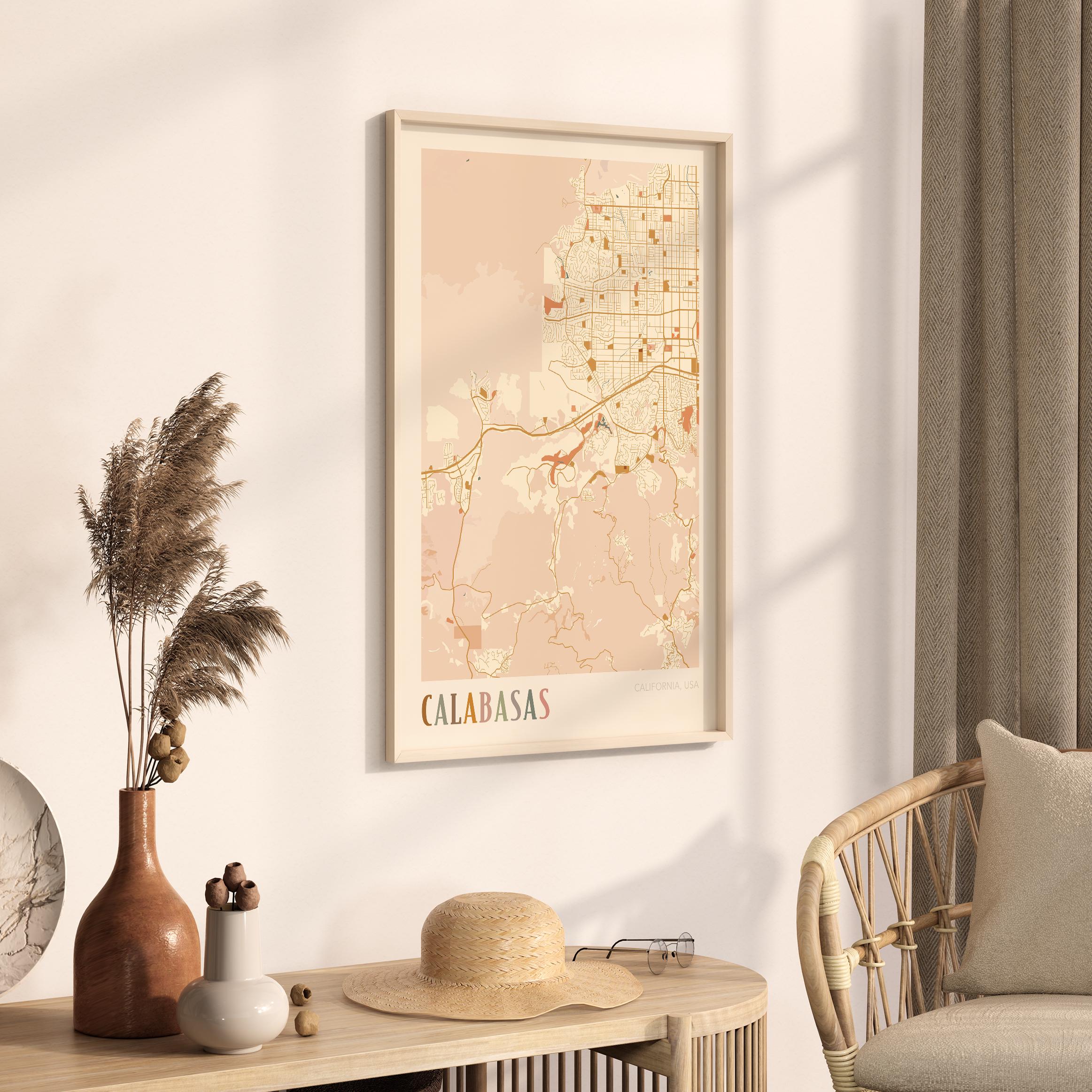 Calabasas Map Poster, Calabasas Print, Calabasas Poster, Calabasas Wall ...