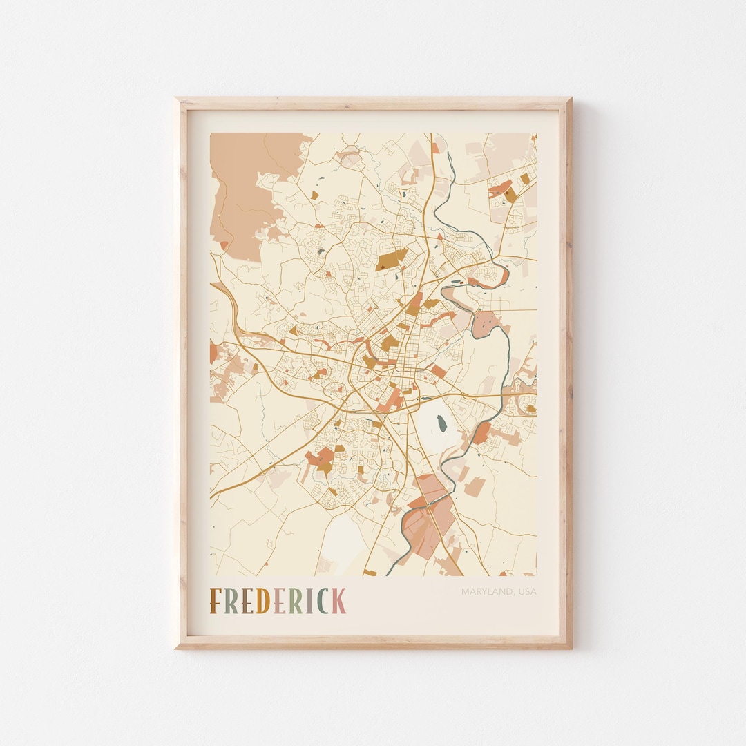 Frederick Map Poster, Frederick Print, Frederick Poster, Frederick Wall ...