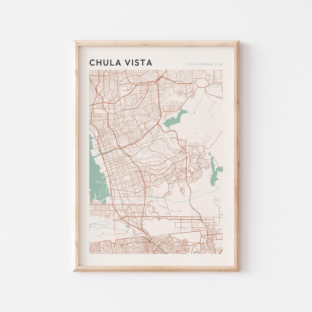 Chula Vista Map Poster, Chula Vista Print, Chula Vista Poster, Chula ...