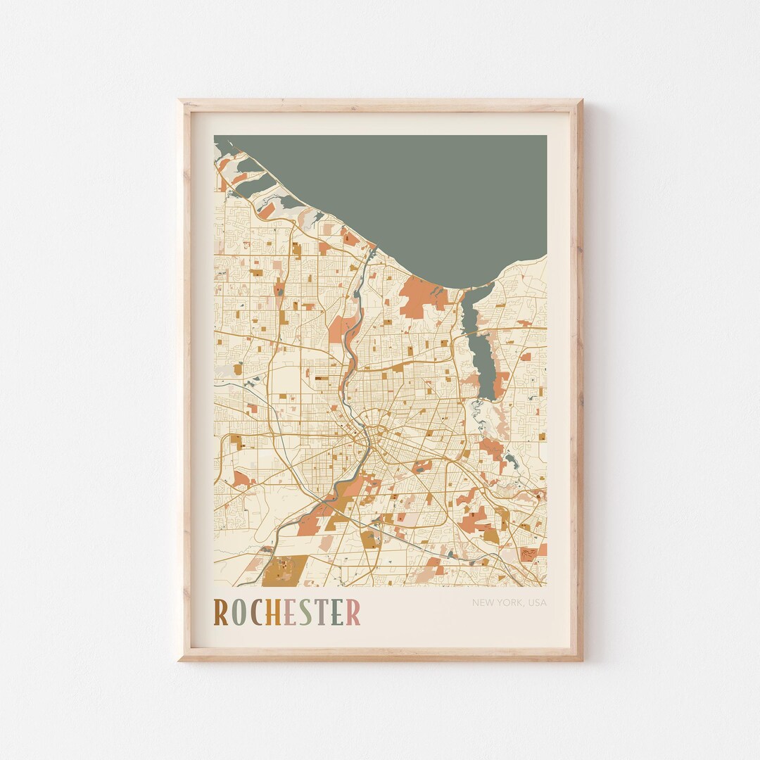 Rochester Map Poster, Rochester Print, Rochester Poster, Rochester Wall ...