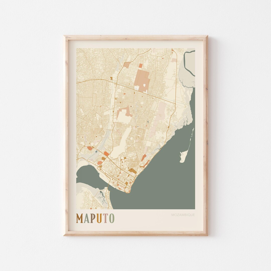Maputo Map Poster, Maputo Print, Maputo Poster, Maputo Wall Art, Mozambique Africa, Travel Gift ...