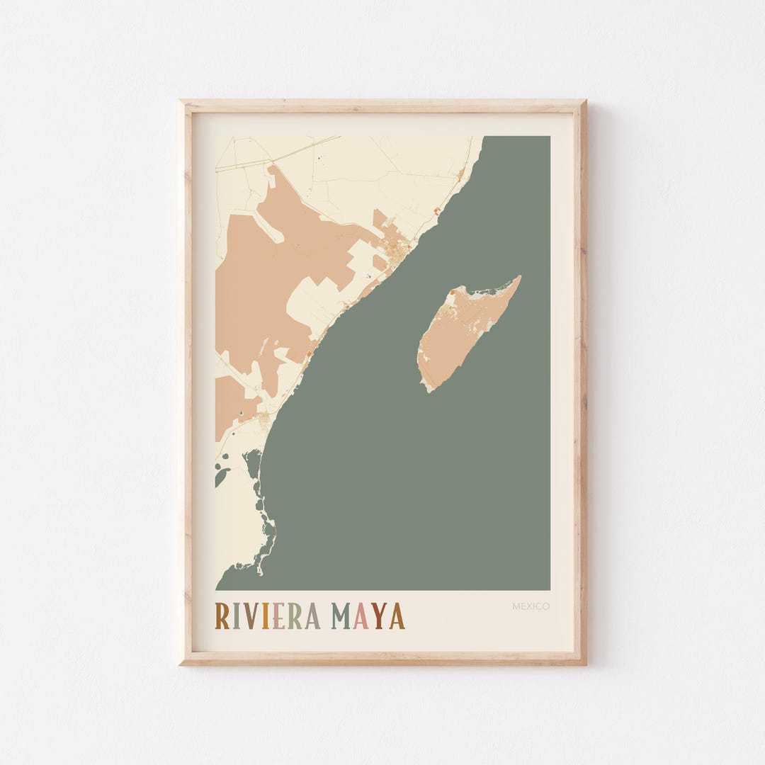 Riviera Maya Map Poster, Riviera Maya Print, Riviera Maya Poster ...