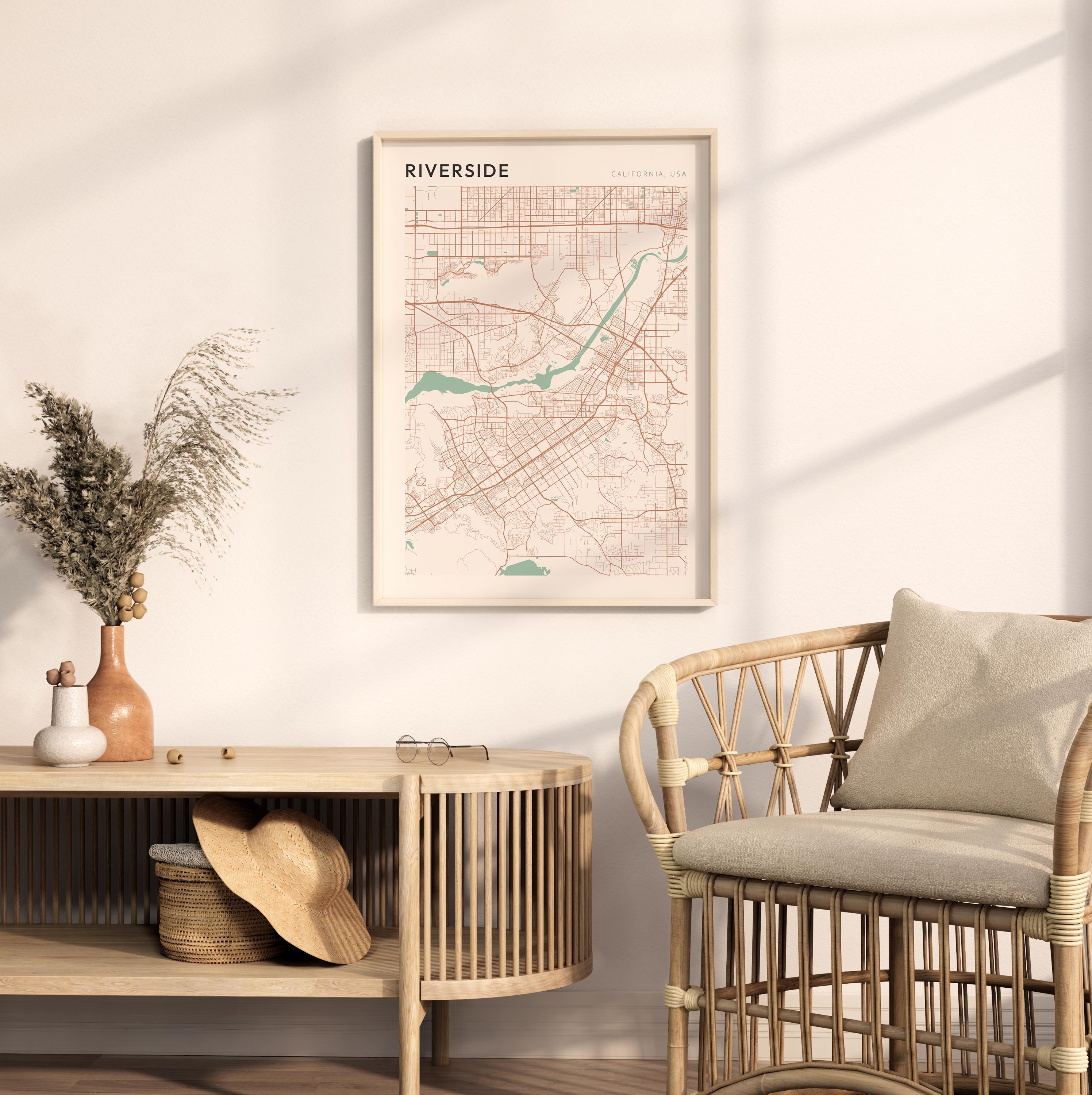 Riverside Map Poster, Riverside Print, Riverside Poster, Riverside Wall ...