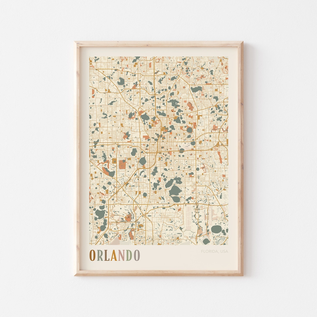 Orlando Map Poster, Orlando Print, Orlando Poster, Orlando Wall Art ...