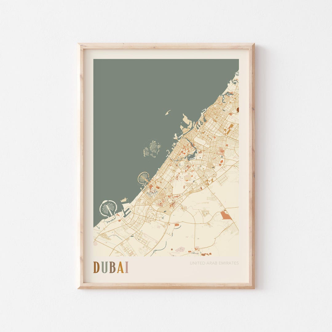 Dubai Map Poster, Dubai Print, Dubai Poster, Dubai Wall Art, United ...