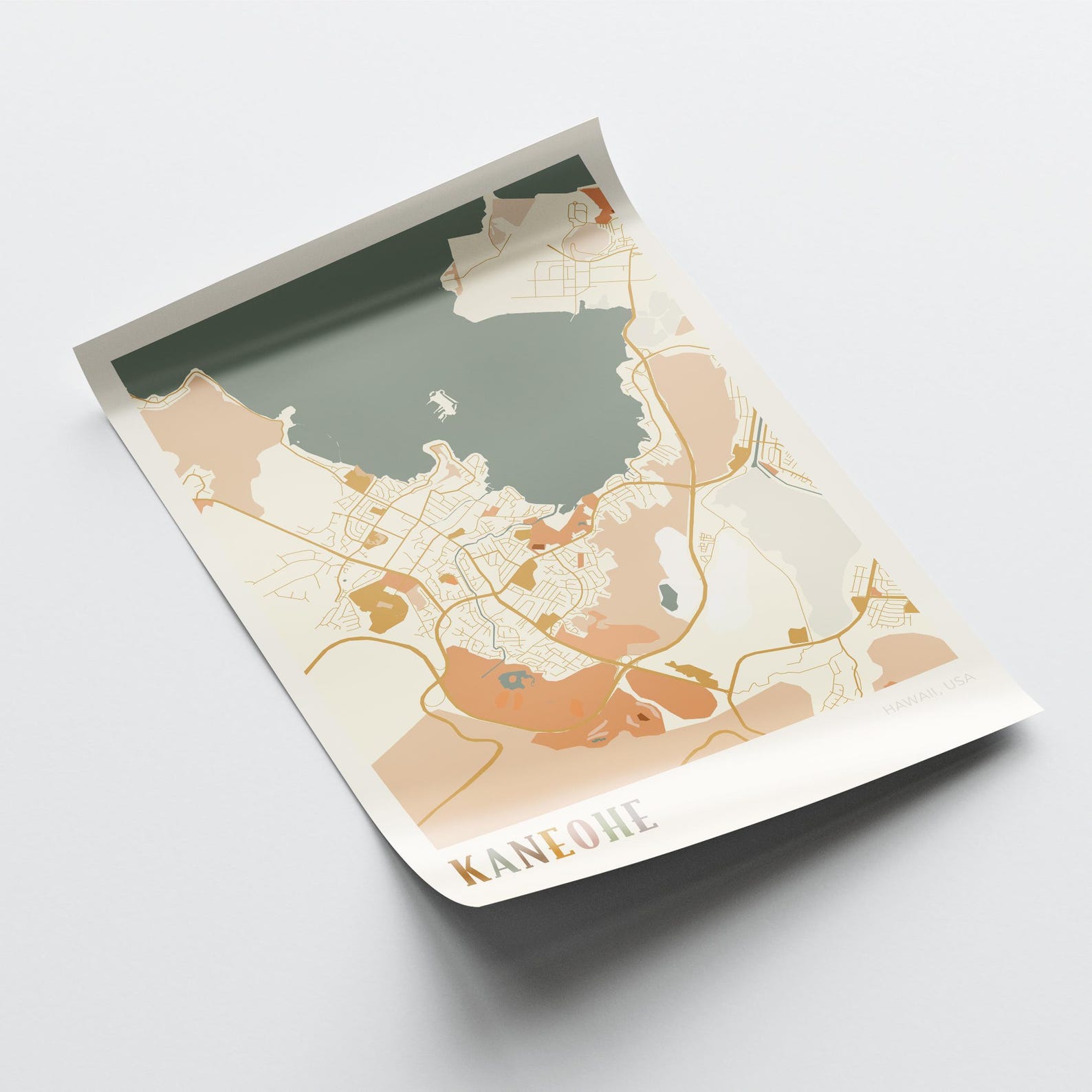 Kaneohe Map Poster, Kaneohe Print, Kaneohe Poster, Kaneohe Wall Art ...