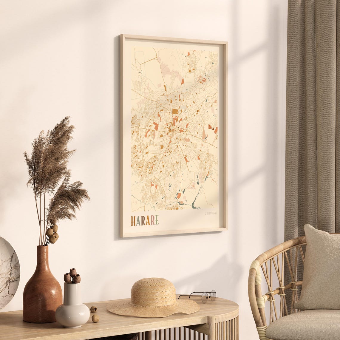 Harare Map Poster, Harare Print, Harare Poster, Harare Wall Art ...