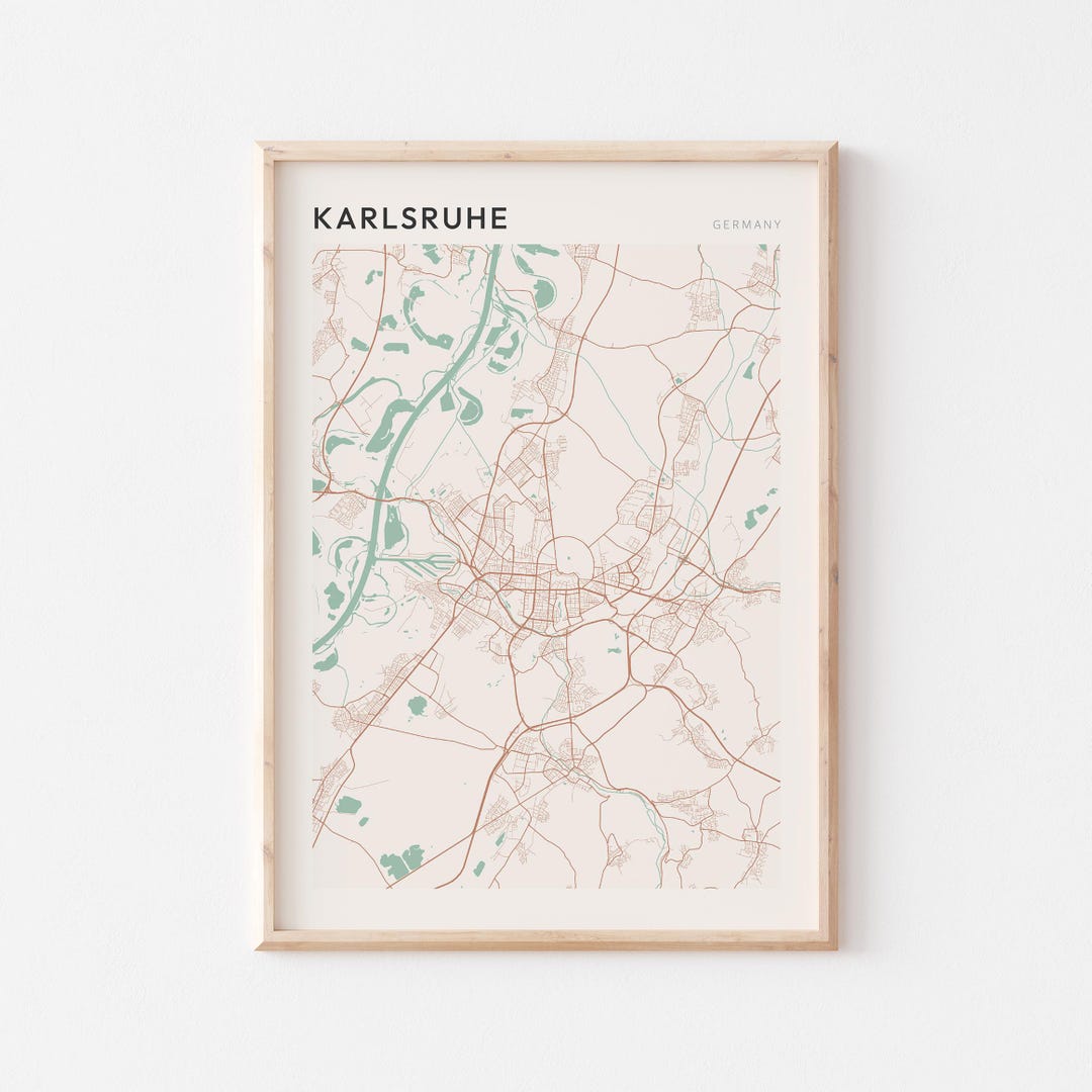 Karlsruhe Map Poster, Karlsruhe Print, Karlsruhe Poster, Karlsruhe Wall ...