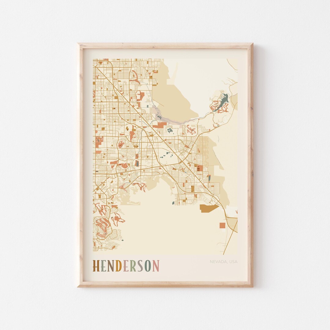 Henderson Map Poster, Henderson Print, Henderson Poster, Henderson Wall ...