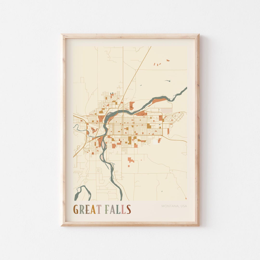 Great Falls Map Poster, Great Falls Print, Great Falls Poster, Great ...