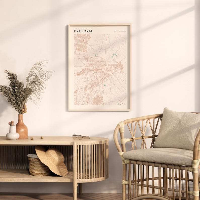 Pretoria Map Poster, Pretoria Print, Pretoria Poster, Pretoria Wall Art ...