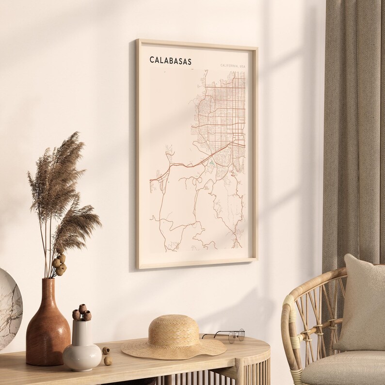 Calabasas Map Poster, Calabasas Print, Calabasas Poster, Calabasas Wall ...
