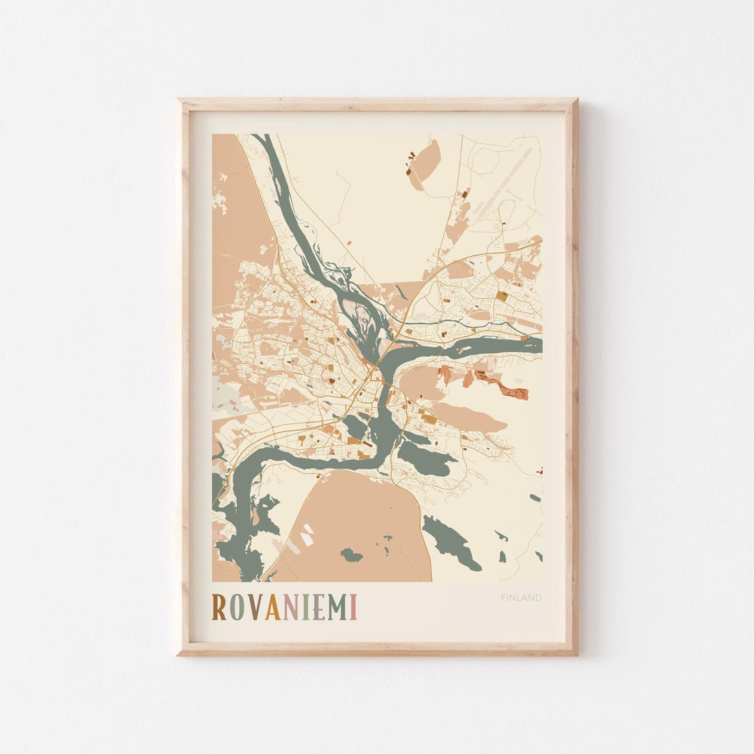 Rovaniemi Map Poster, Rovaniemi Print, Rovaniemi Poster, Rovaniemi Wall ...