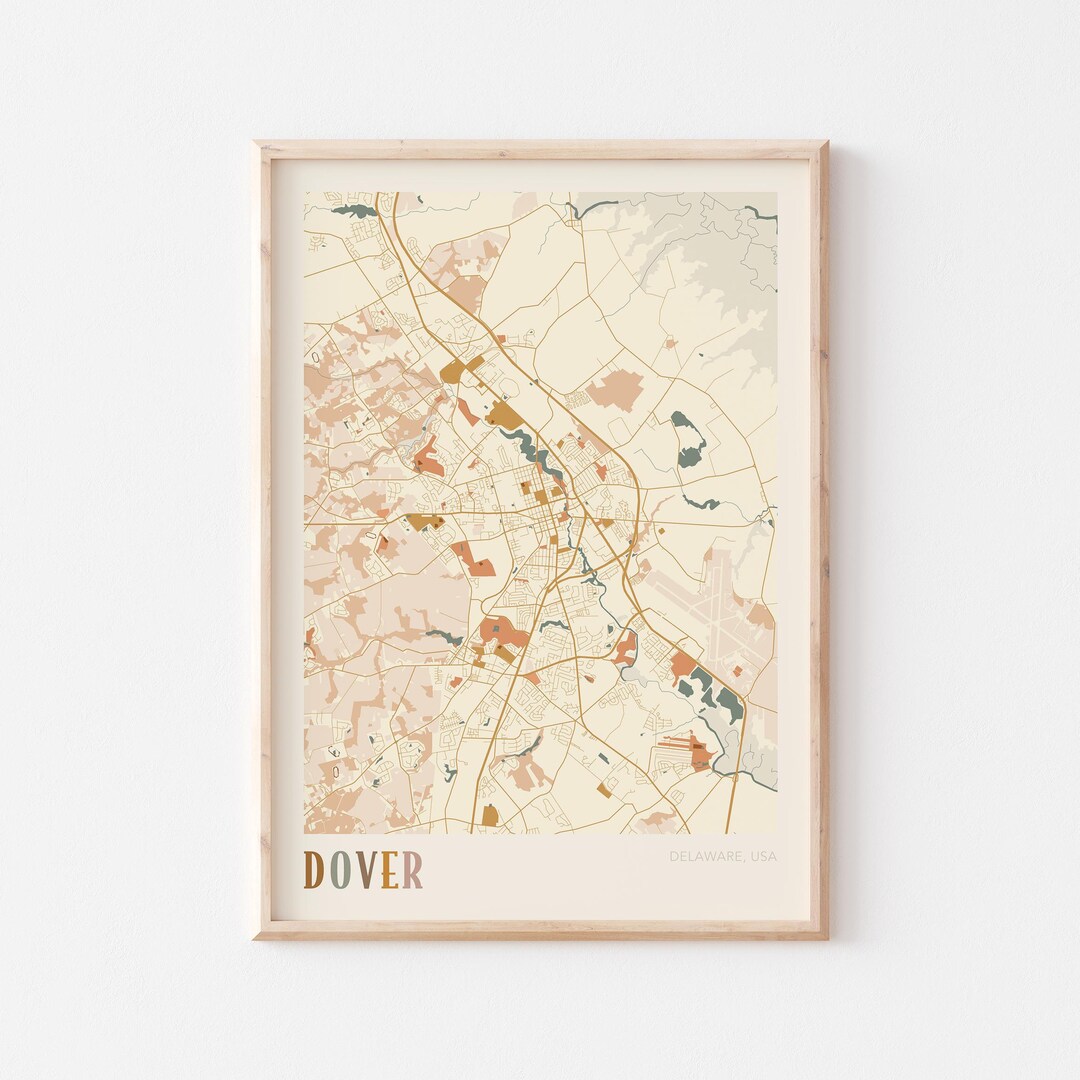 Dover Map Poster, Dover Print, Dover Poster, Dover Wall Art, Delaware ...