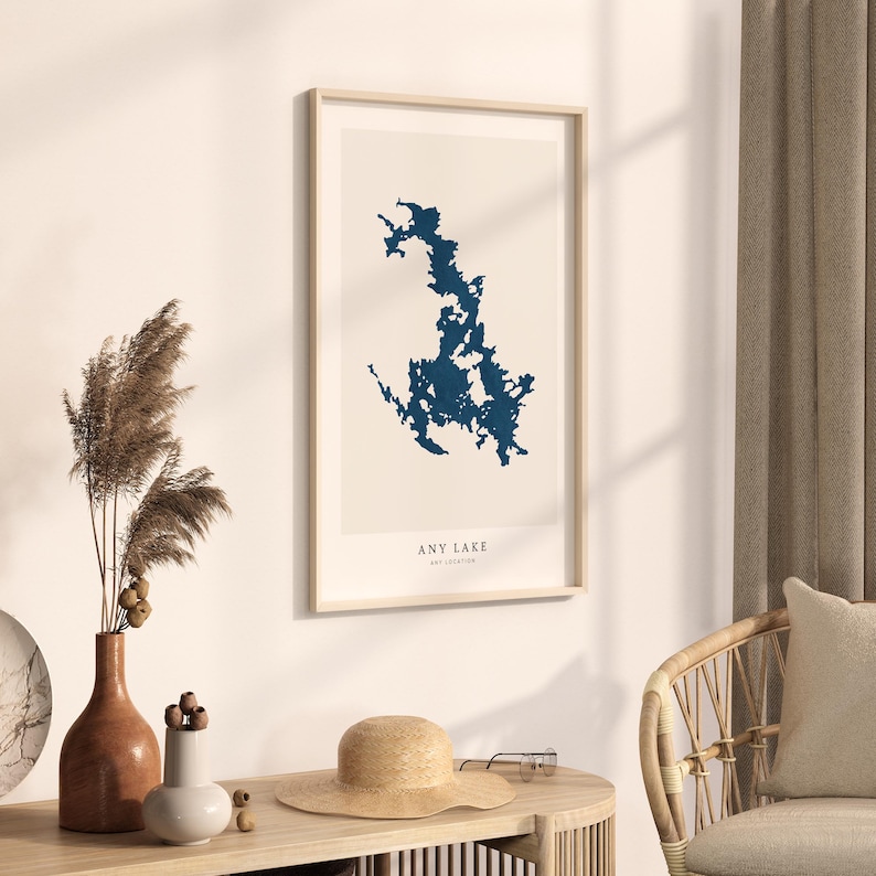 Custom Lake Print, Any Lake Map, Custom Lake Poster, Custom Lake Map ...