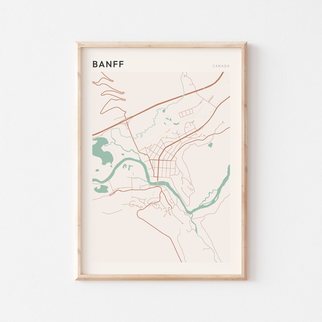 Banff Map Poster, Banff Wall Art, Banff City Map, Banff Wall Art, Banff ...