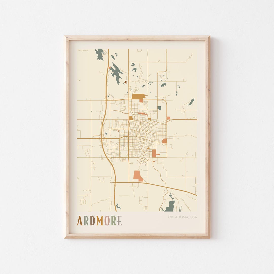 Ardmore Map Poster, Ardmore Print, Ardmore Poster, Ardmore Wall Art ...