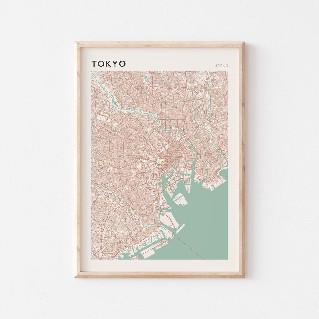 Tokyo Map Poster, Tokyo Print, Tokyo Poster, Tokyo Wall Art, Japan ...