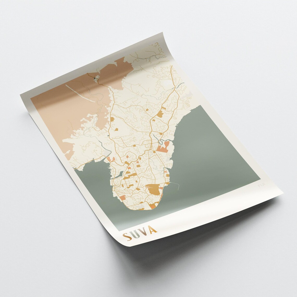 Suva Map Poster, Suva Wall Art, Suva Map, Suva Poster, Suva Map Print ...