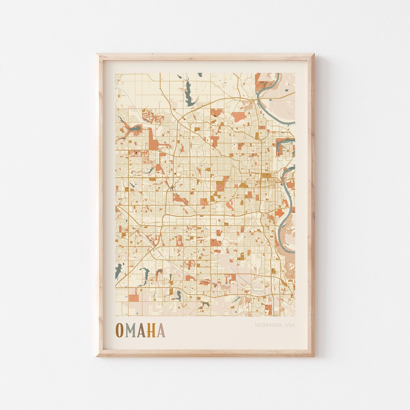 Omaha Map Poster, Omaha Print, Omaha Poster, Omaha Wall Art, Nebraska ...