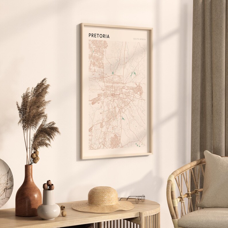 Pretoria Map Poster, Pretoria Print, Pretoria Poster, Pretoria Wall Art ...