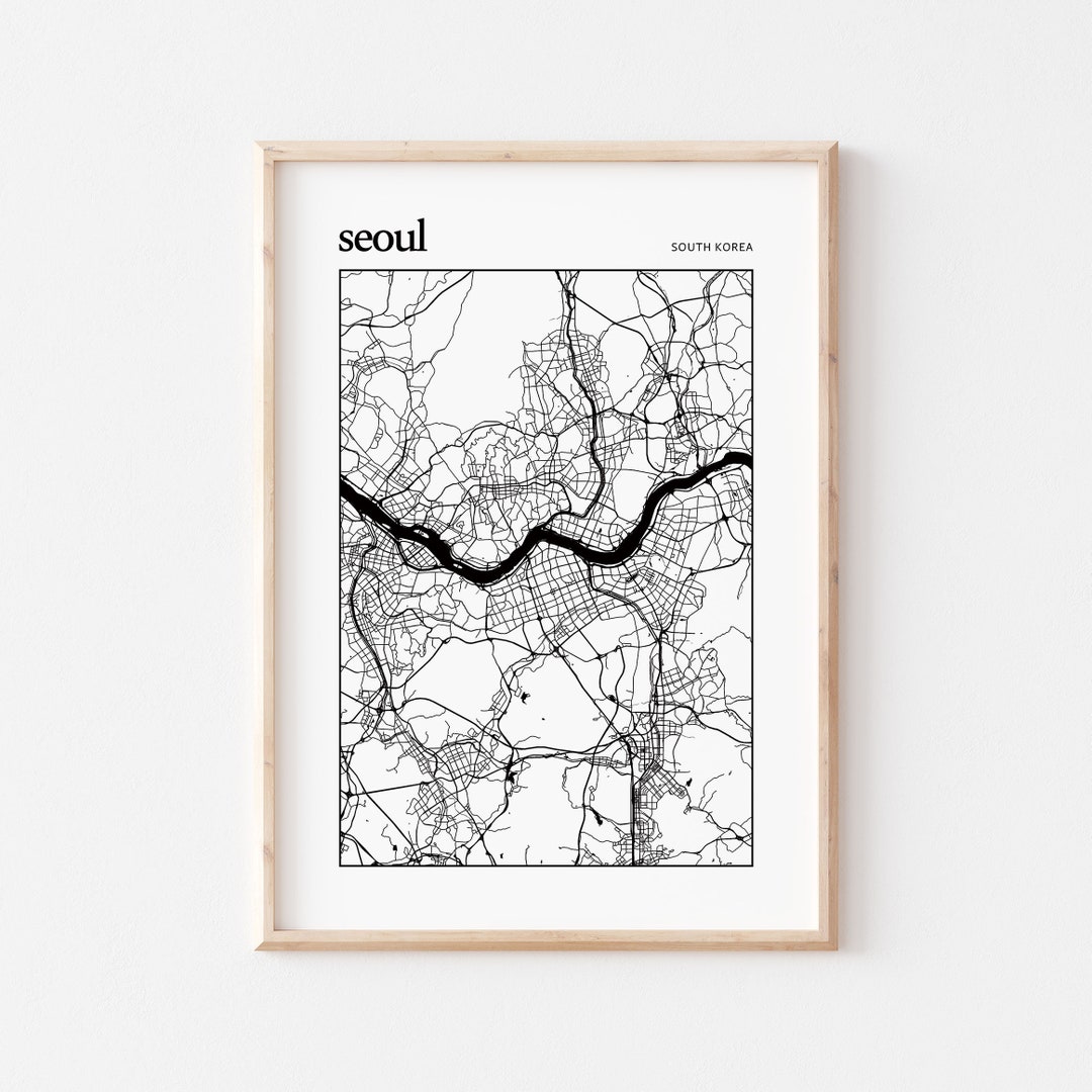 Seoul Map Poster, Seoul Wall Art, Seoul City Map, Map of Seoul, Seoul ...