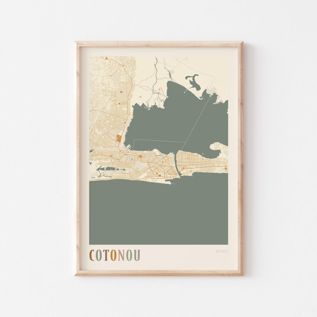 Cotonou Map Poster, Cotonou Print, Cotonou Poster, Cotonou Wall Art ...