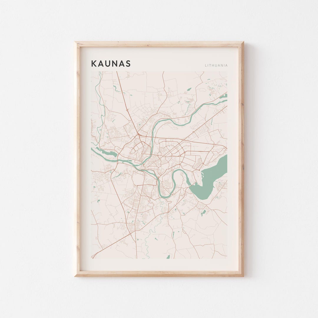 Kaunas Map Poster, Kaunas Print, Kaunas Poster, Kaunas Wall Art ...