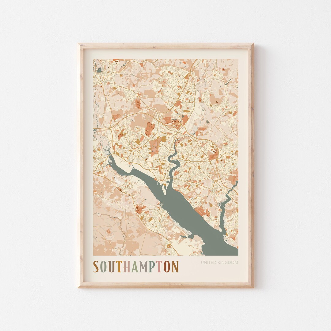 Southampton Map Poster, Southampton Print, Southampton Poster ...