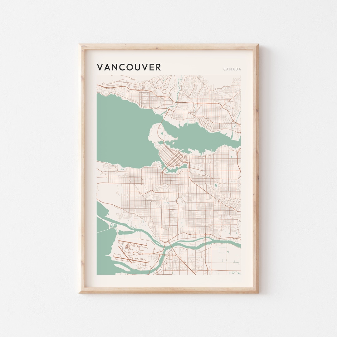 Vancouver Map Poster, Vancouver Wall Art, Vancouver Map, Vancouver ...