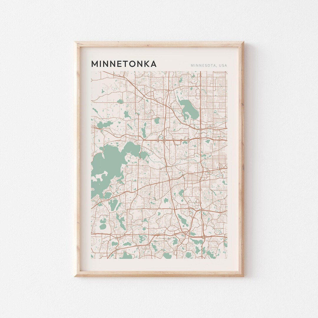 Minnetonka Map Poster, Minnetonka Print, Minnetonka Poster, Minnetonka ...