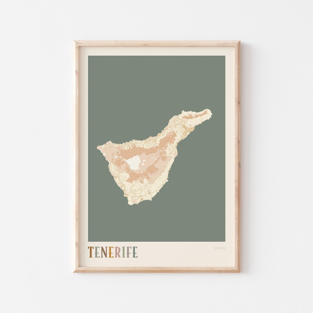 Tenerife Map Poster, Tenerife Print, Tenerife Poster, Tenerife Wall Art ...