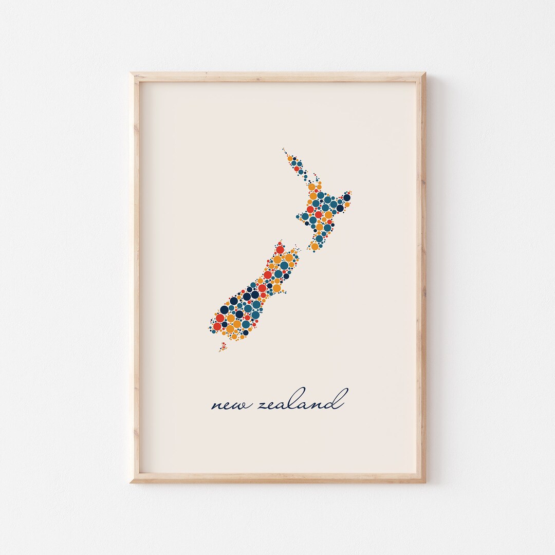 New Zealand Map Poster, New Zealand Poster, New Zealand Print, New ...