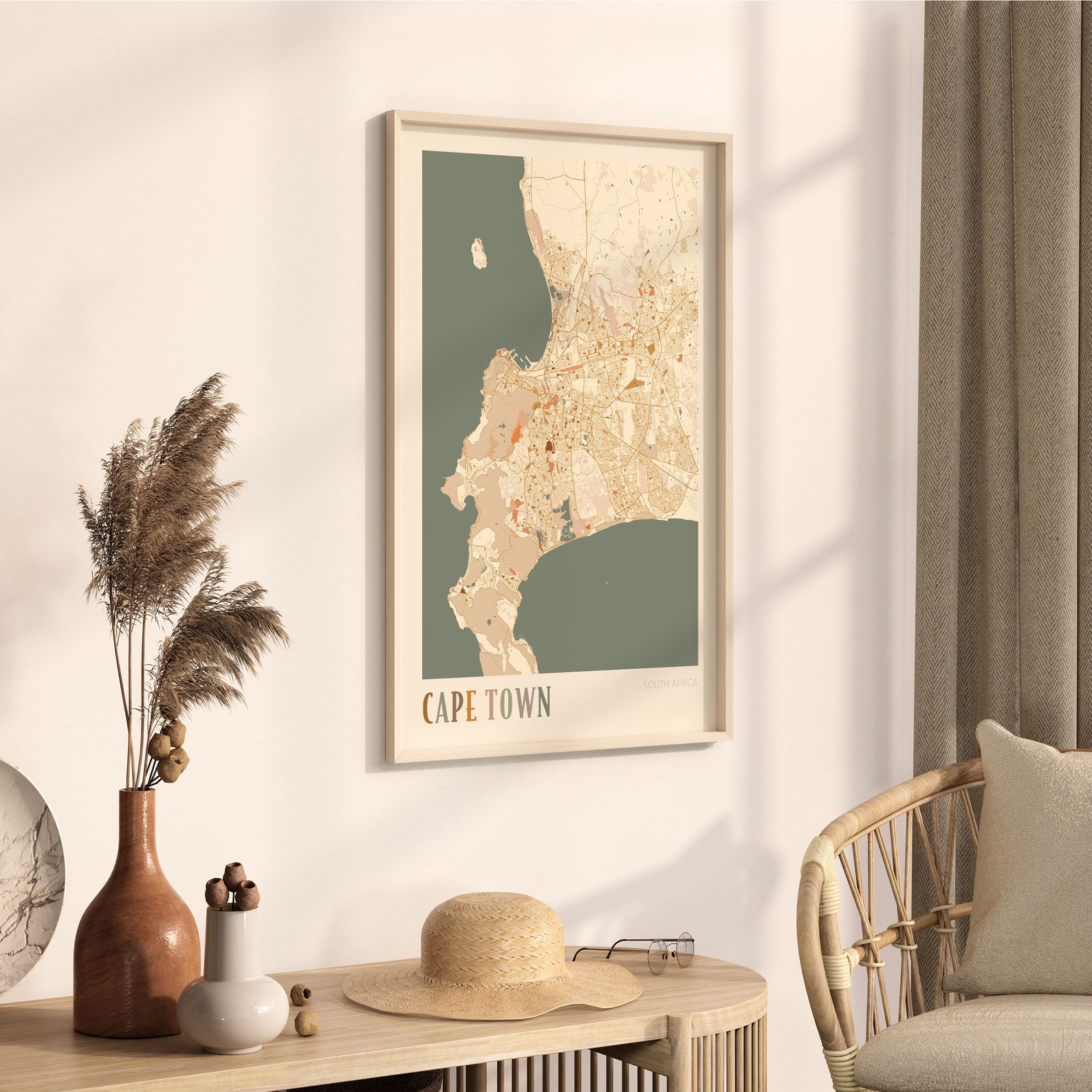 Cape Town Map Poster, Cape Town Wall Art, Cape Town Map, Cape Town Map ...