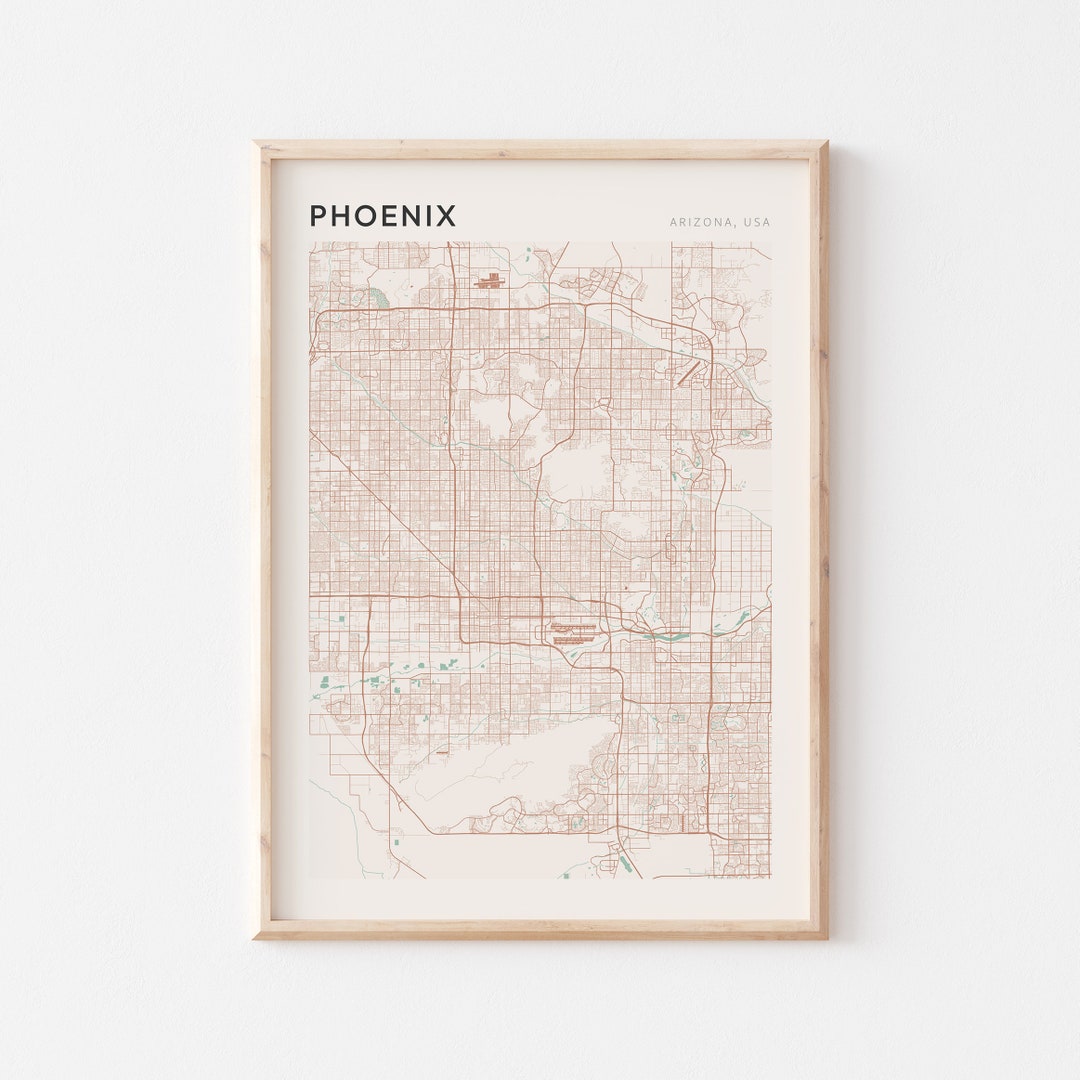 Phoenix Map Poster, Phoenix Poster, Phoenix Print, Phoenix Wall Art ...