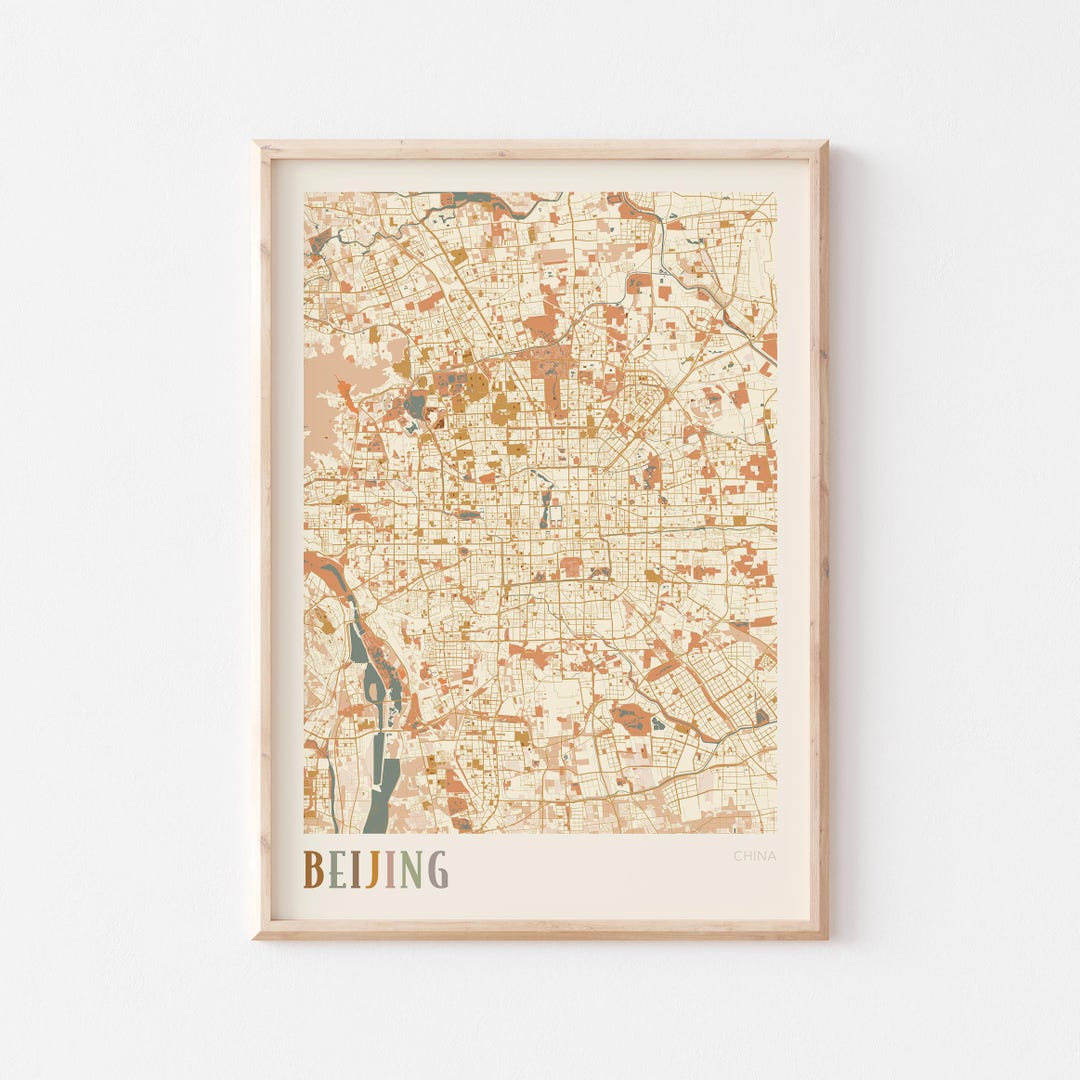 Beijing Map Poster, Beijing Print, Beijing Poster, Beijing Wall Art, China, Travel Gift, Boho ...