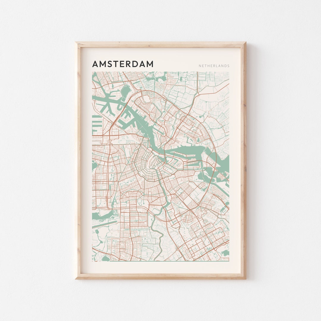 Amsterdam Map Poster, Amsterdam Print, Amsterdam Poster, Amsterdam Wall ...