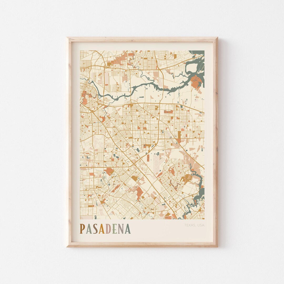 Pasadena Map Poster, Pasadena Print, Pasadena Poster, Pasadena Wall Art ...
