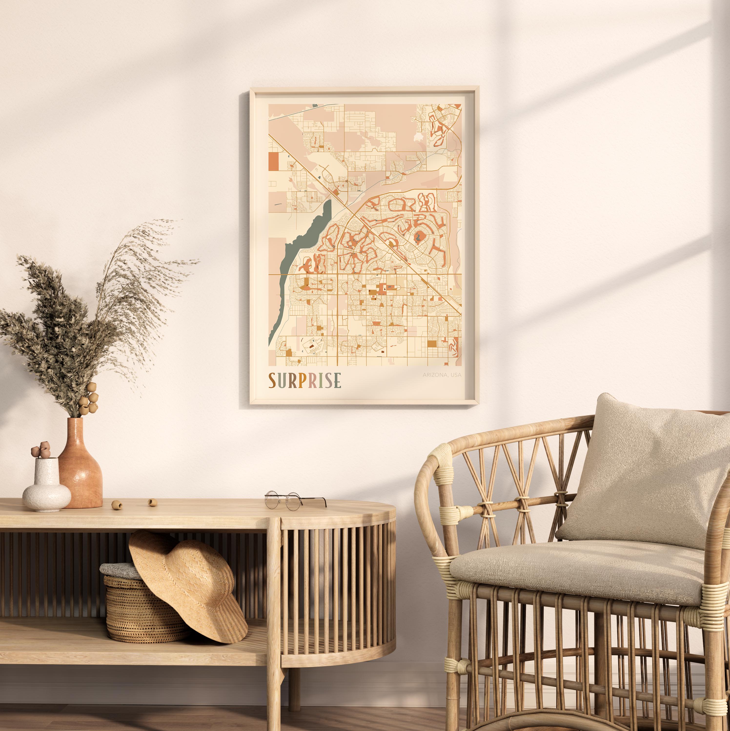 Surprise Map Poster, Surprise Print, Surprise Poster, Surprise Wall Art ...