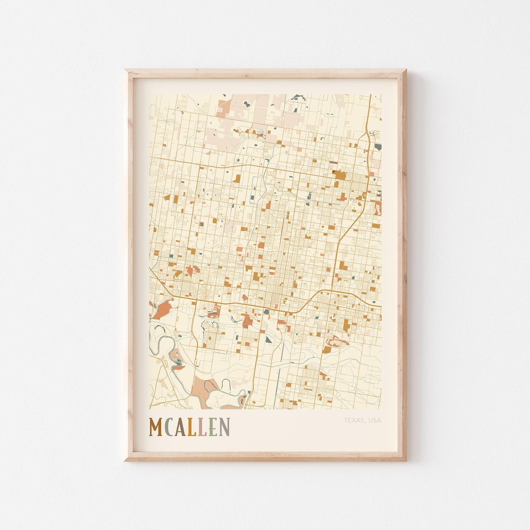 Mcallen Map Poster, Mcallen Print, Mcallen Poster, Mcallen Wall Art ...